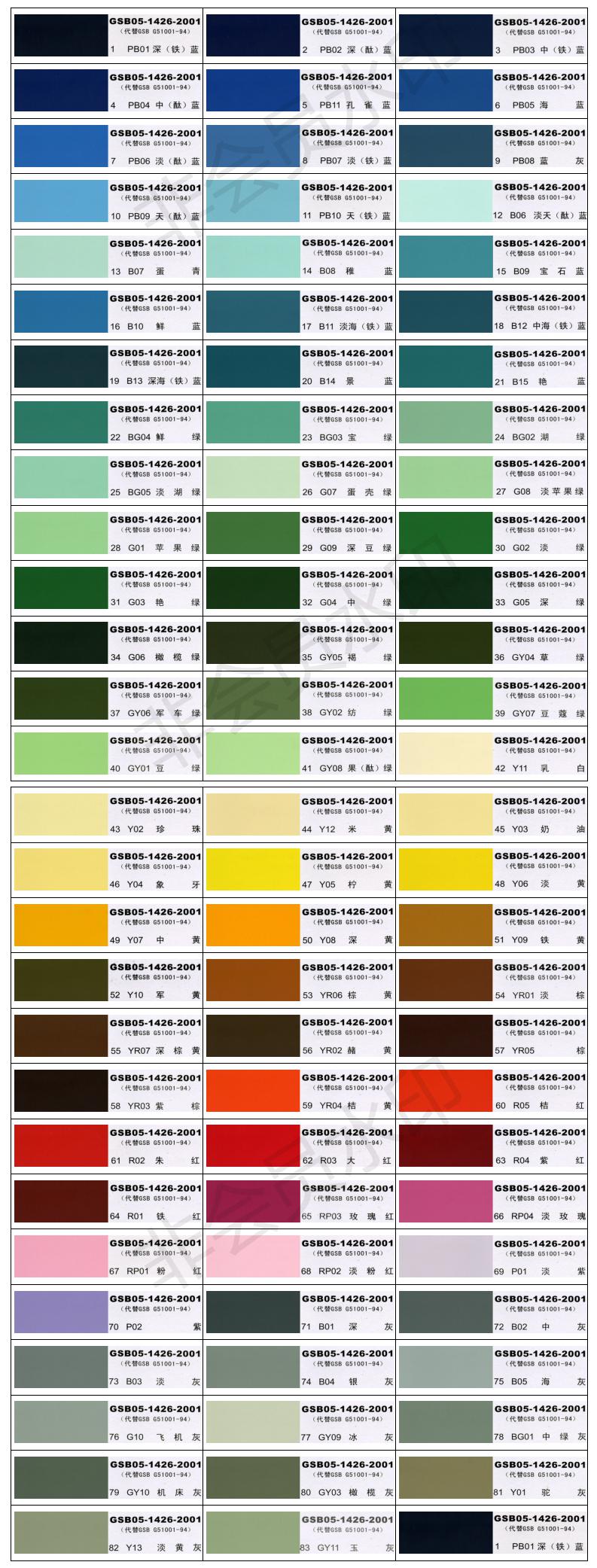 国标色卡_漆膜颜色标准样卡 GSB05-1426-2001-上海夏宁新材料科技有限公司 - 上海夏宁新材料科技有限公司